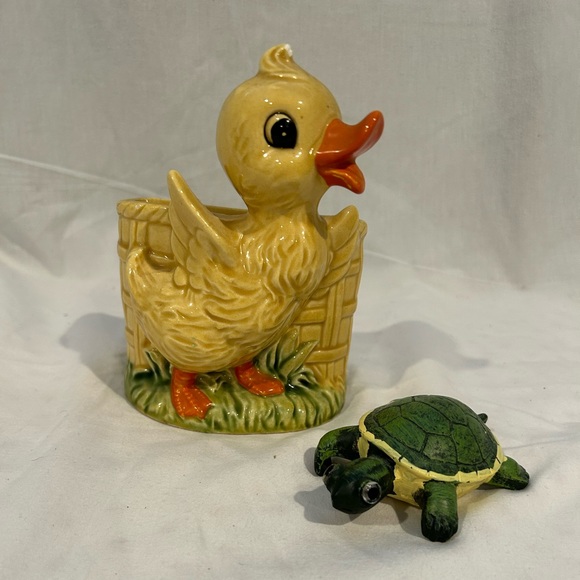 Vintage | Accents | Vintage Lefton Duck Wall Pocket And Ceramic Turtle ...